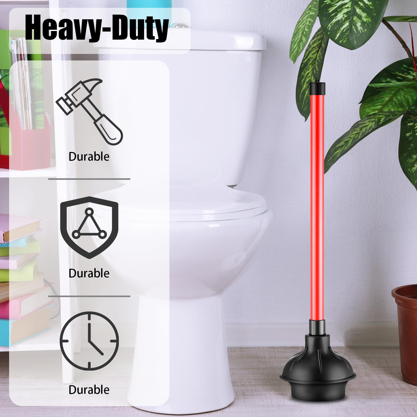 Snapklik.com : Domensi 6 Pcs Toilet Plunger Bulk Heavy Duty Rubber Plug ...