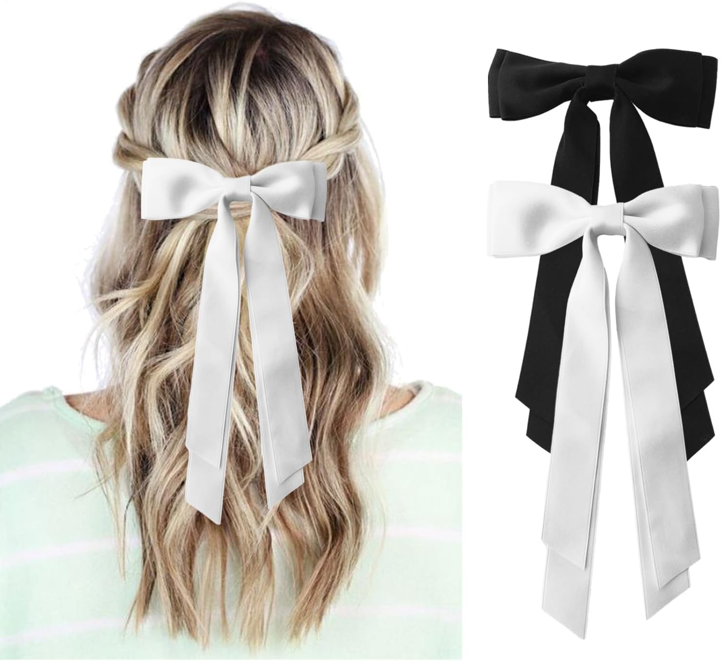 Amazon.com : Black Velvet Hair Bow Clips Alligator Clips for Hair Bows ...