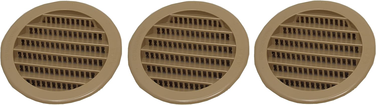 2" Round Green or Tan Plastic Louver Soffit Air Vent Reptile Screen ...