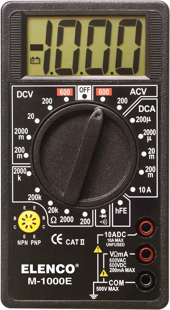 Amazon.com: Multimeter, M-1000B 3 1/2 Digit, 2000 Count Display ...