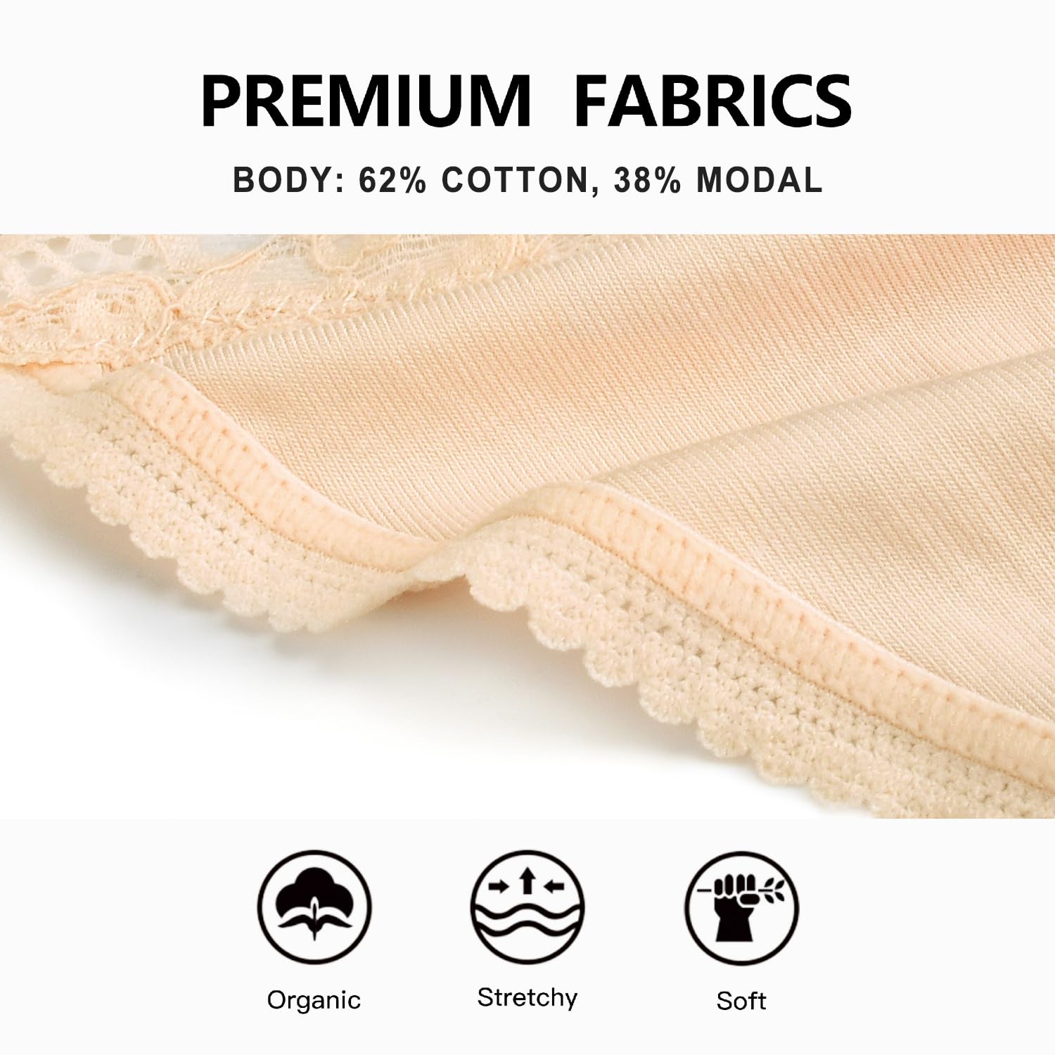 Snapklik.com : Voenxe Seamless Lace Thongs For Women No Show Thong Underwear