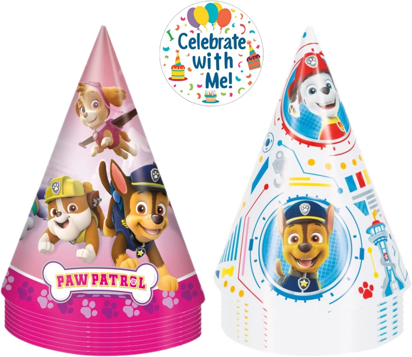 Amazon.com: Unique Paw Patrol and Paw Patrol Girl Party Hats 16 Party ...