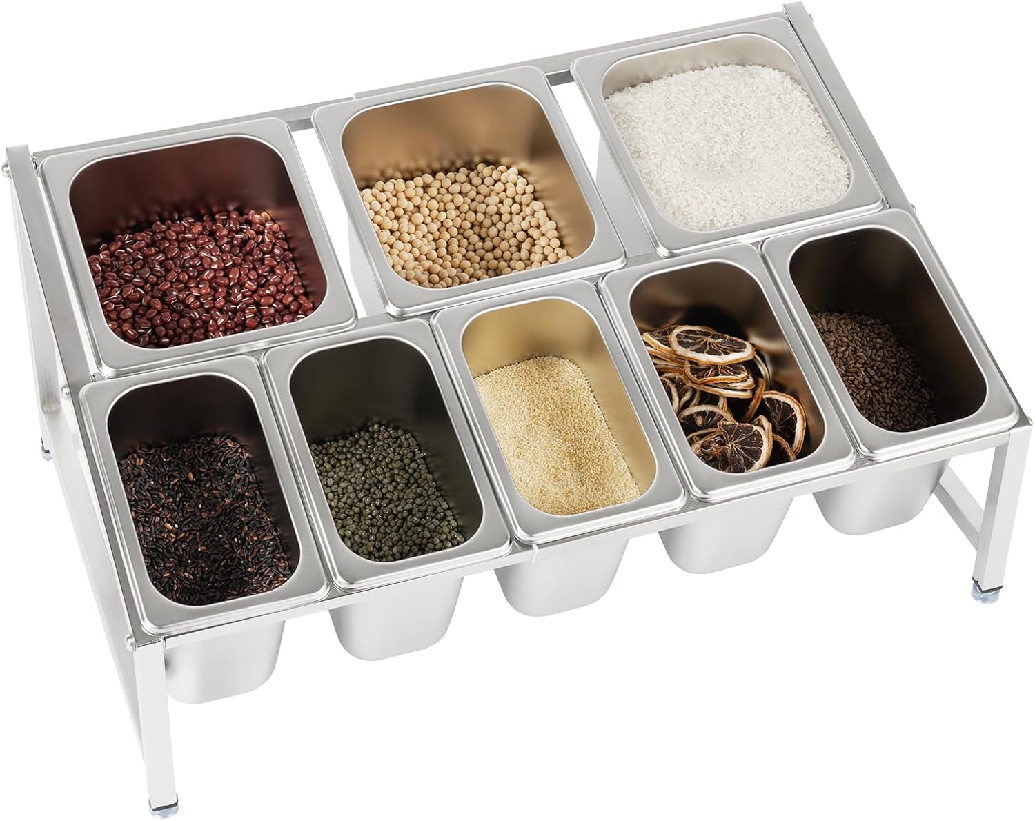 Amazon.com: PROYONGOO Pizza Topping Station with 8 Pans and Ladles ...