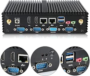 2GB RAM 32GB SSD Laptop Host, 6 COM Ports 4K LAN Gigabit Dual Port Mini ...