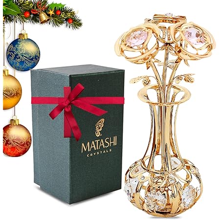 Amazon.com: Matashi for Mom Multi Color Crystal Flower for Mom 24k Gold ...