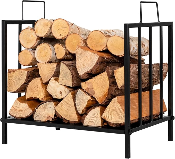 Amazon.com : HAPPYGRILL Firewood Log Rack Heavy Duty Firewood Storage ...