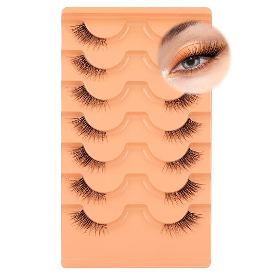 Amazon.com: Half Lashes Natural Look Wispy False Eyelashes Mink 3/4 ...
