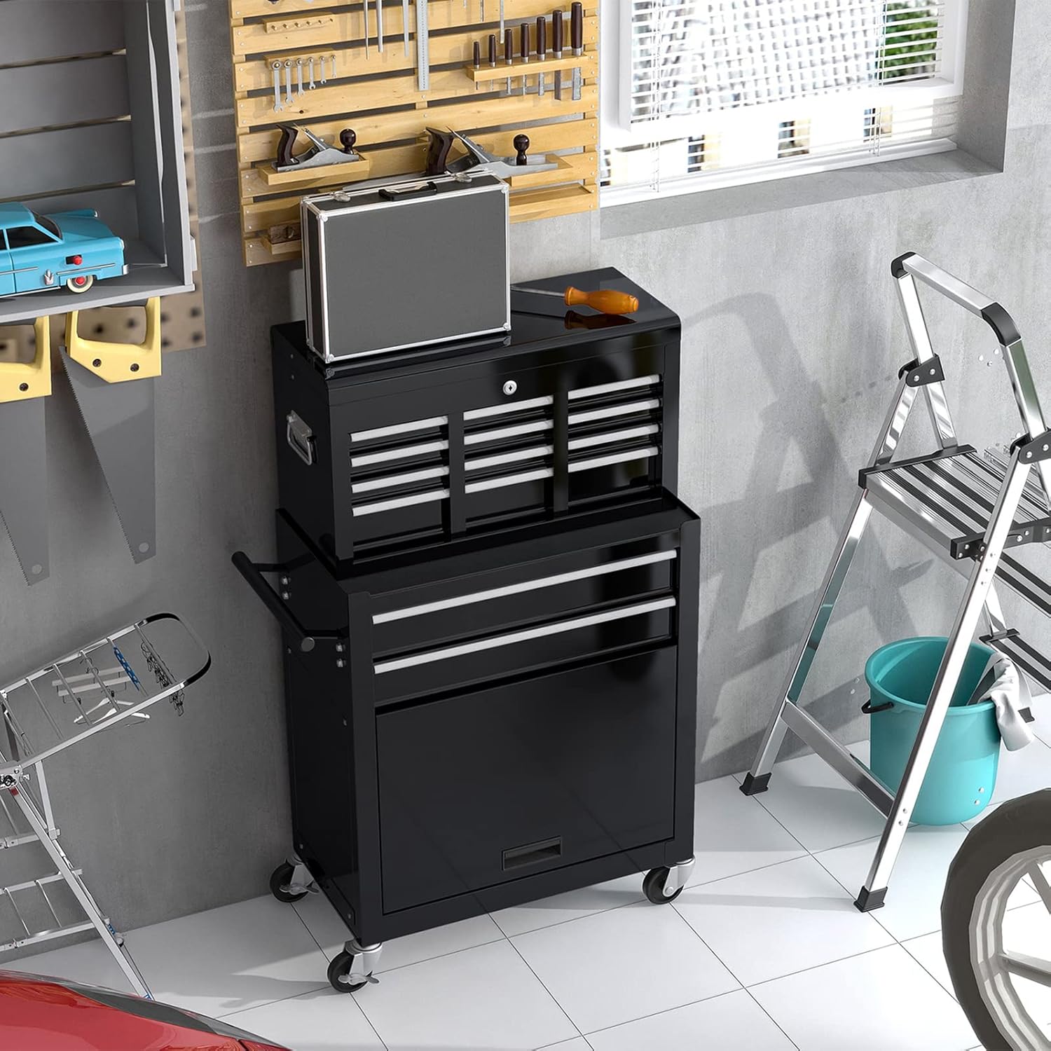 Amazon.com: 8-Drawer Rolling Tool Chest & Removable Tool Box with ...