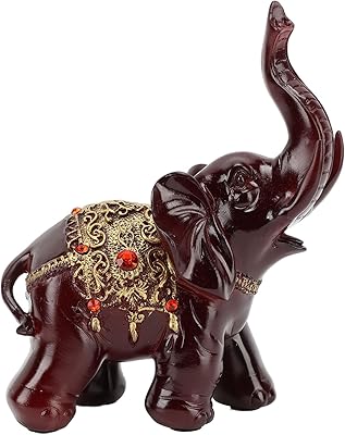 Amazon.com: Red Elephant Statues Home Decor, A Pair Red Lucky Elephant ...