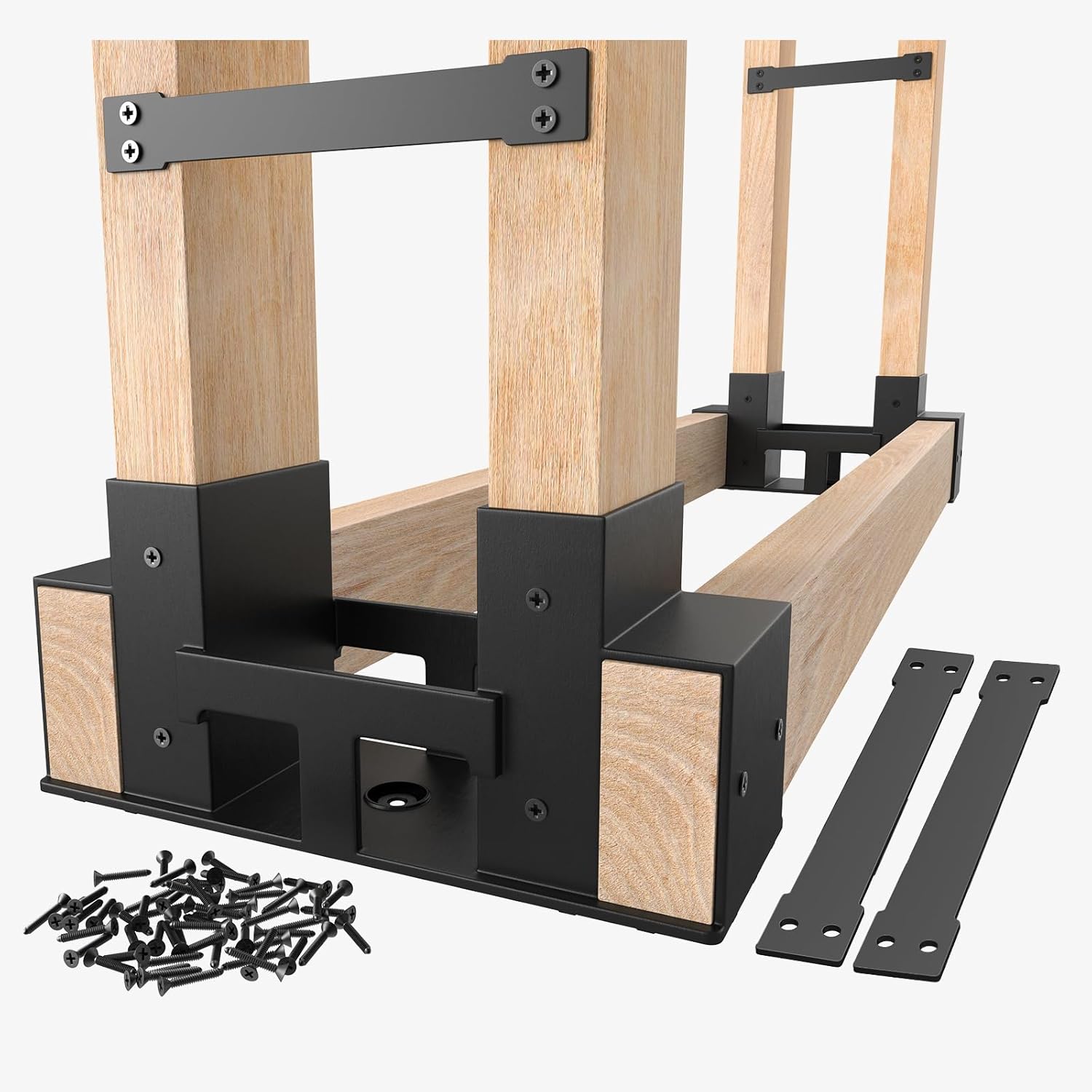 Amazon.com: Anyelse Outdoor Firewood Log Storage Rack Bracket Kit ...