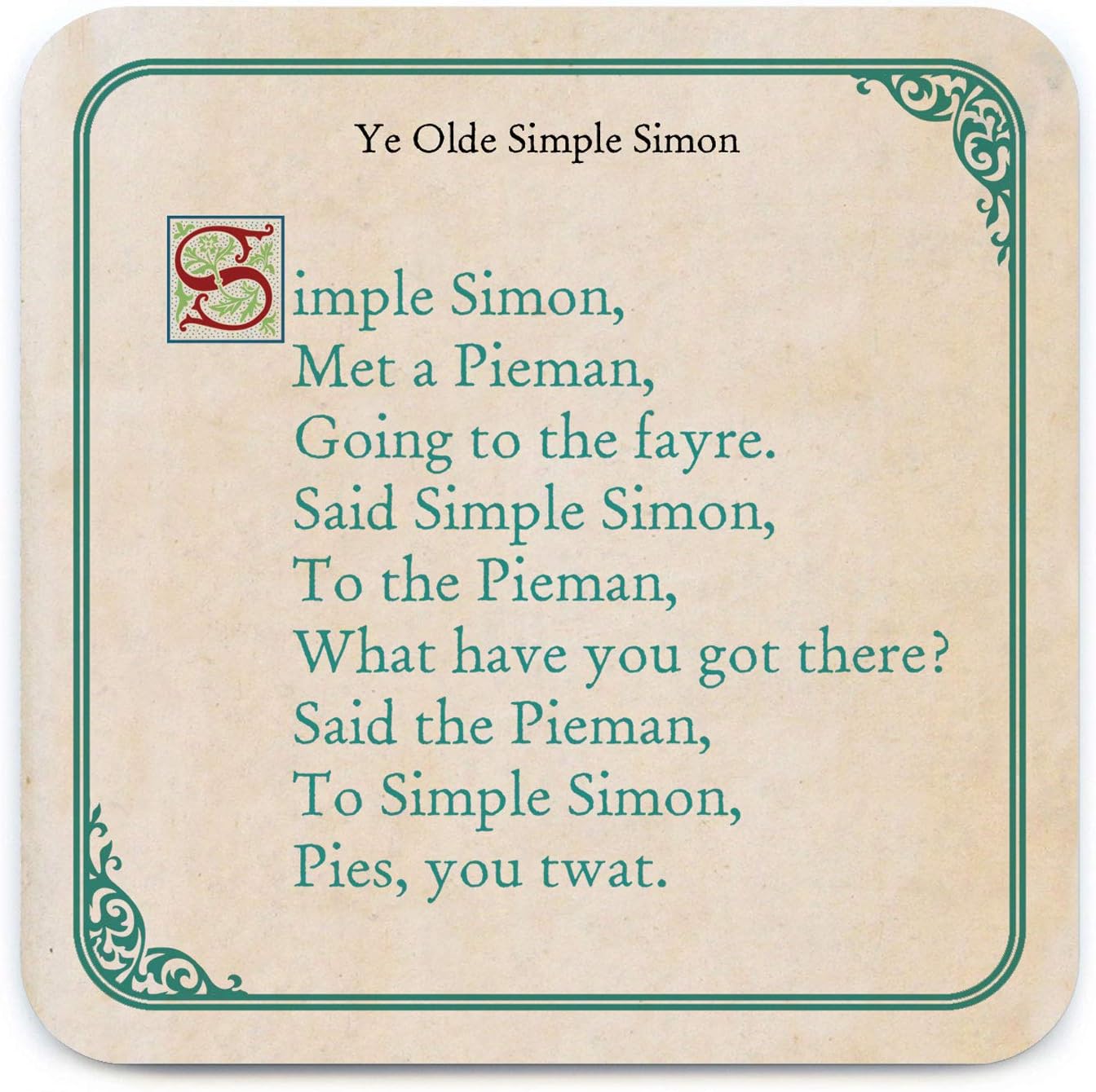 Brainbox Candy - Funny Rude 'Simple Simon Coaster' - Small Gift Ideas ...