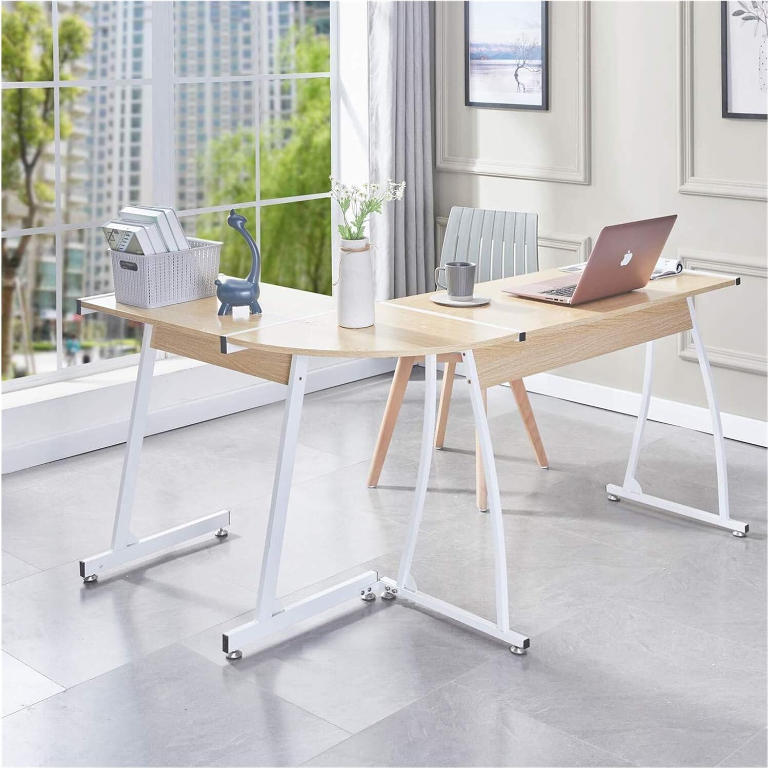Amazon.com: Yyl L-Shaped Desk Large Computer Desk Corner Desk Computer ...