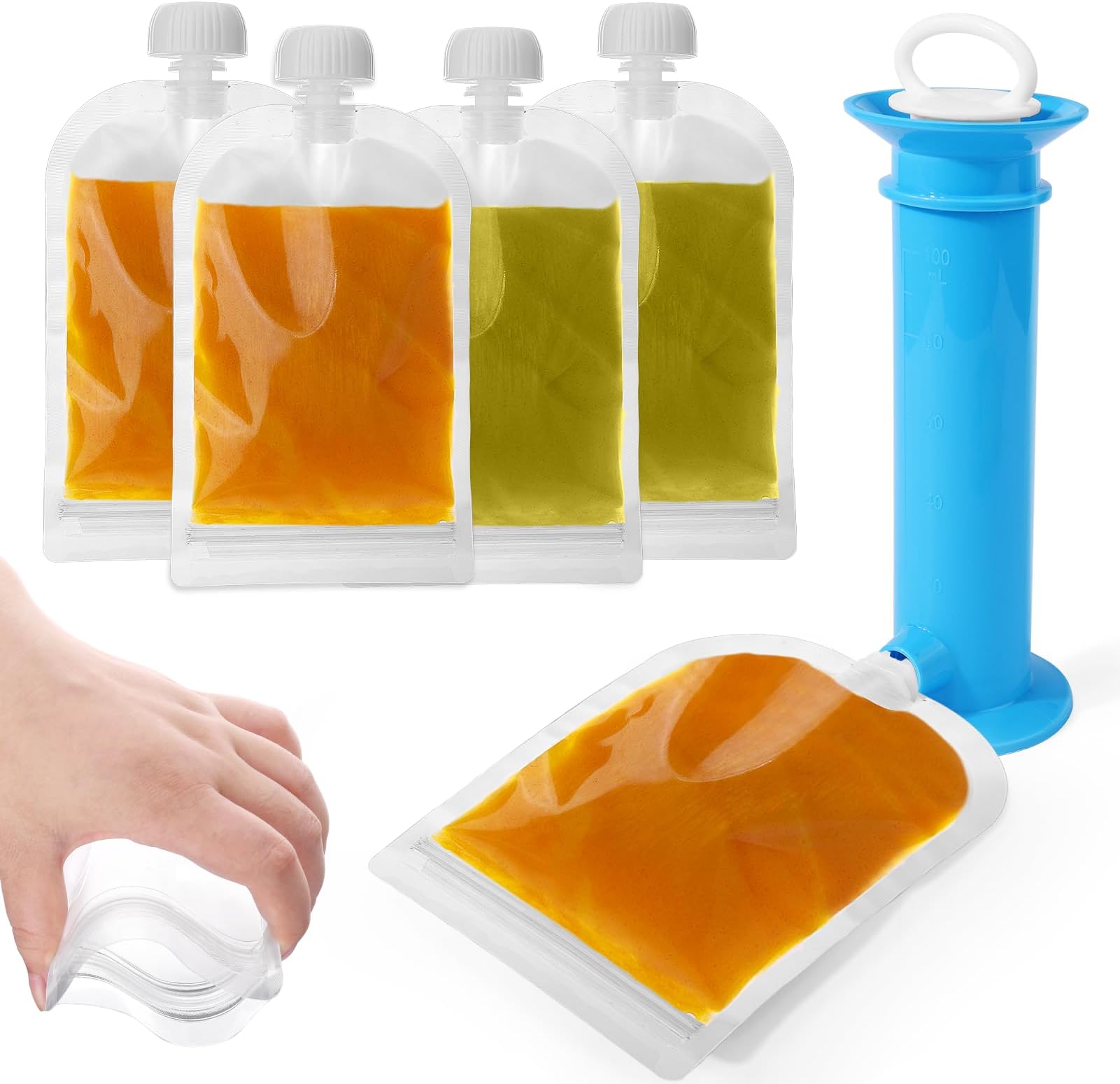 Amazon.com : Juome 6Pcs Set Baby Food Pouch Maker/Filler, Reusable Baby ...