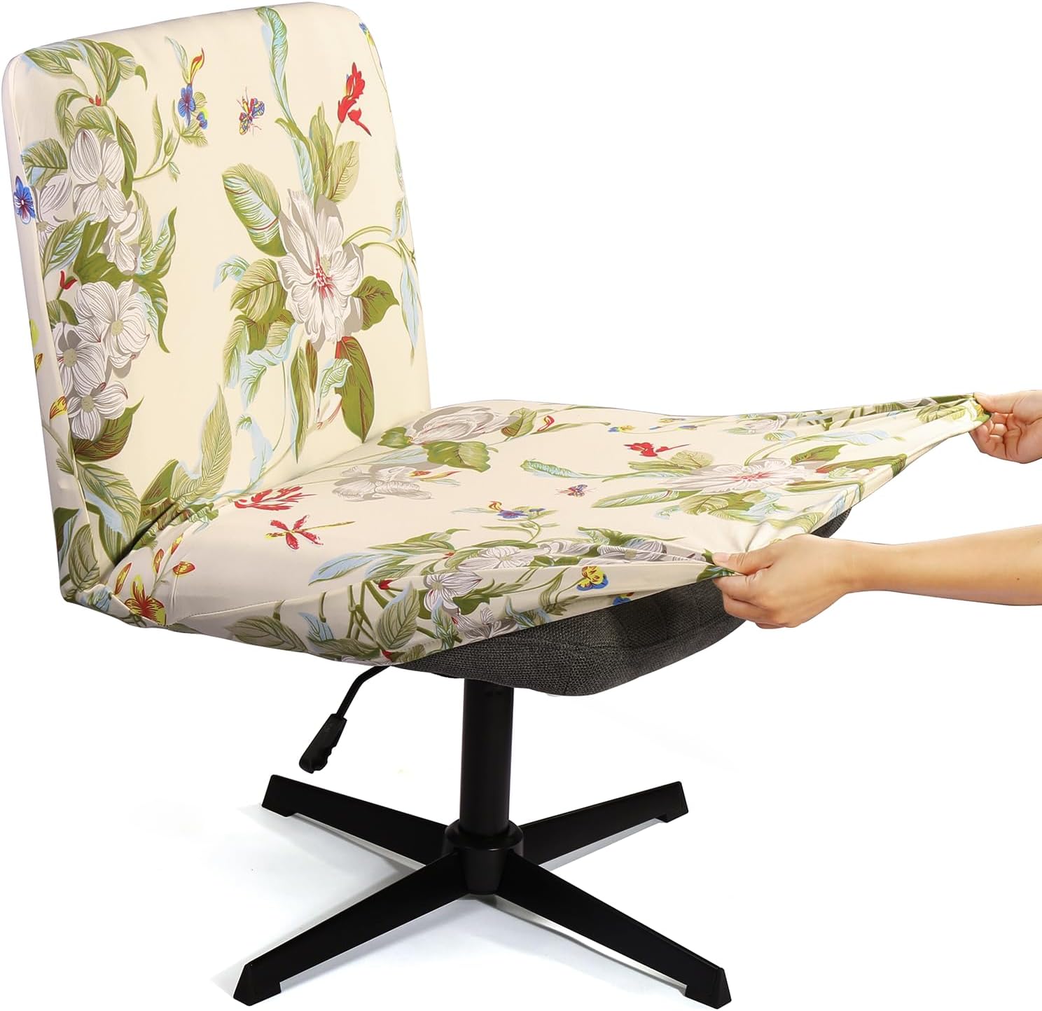 Amazon.com: Iauddy Armless Criss Cross Office Desk Chair Cover ...