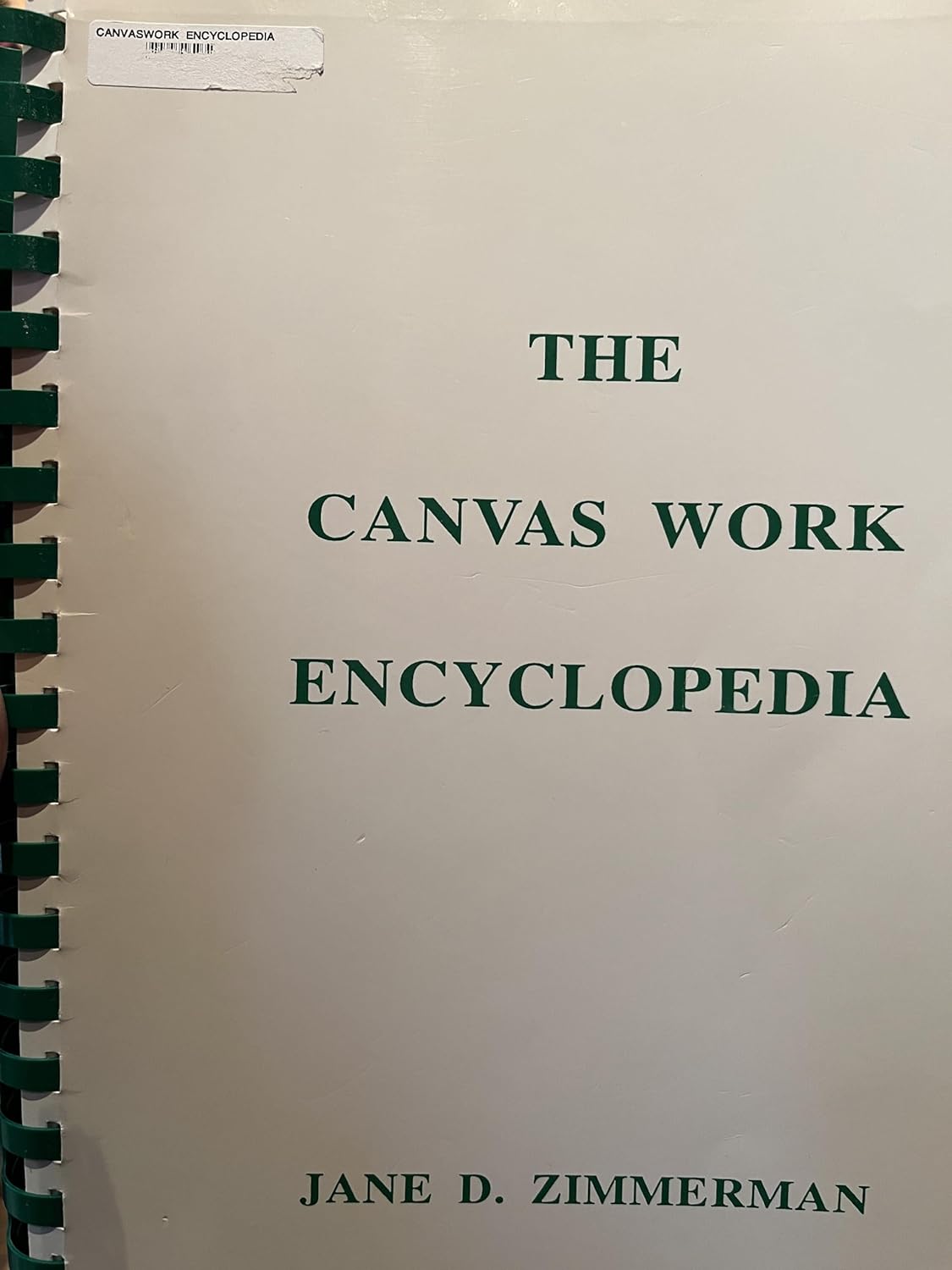The Canvas Work Encyclopedia: Zimmerman, Jane D.: Amazon.com: Books
