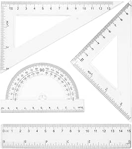 Amazon.com: HARFINGTON 4pcs Triangular Ruler Set 15cm Plastic Metric ...