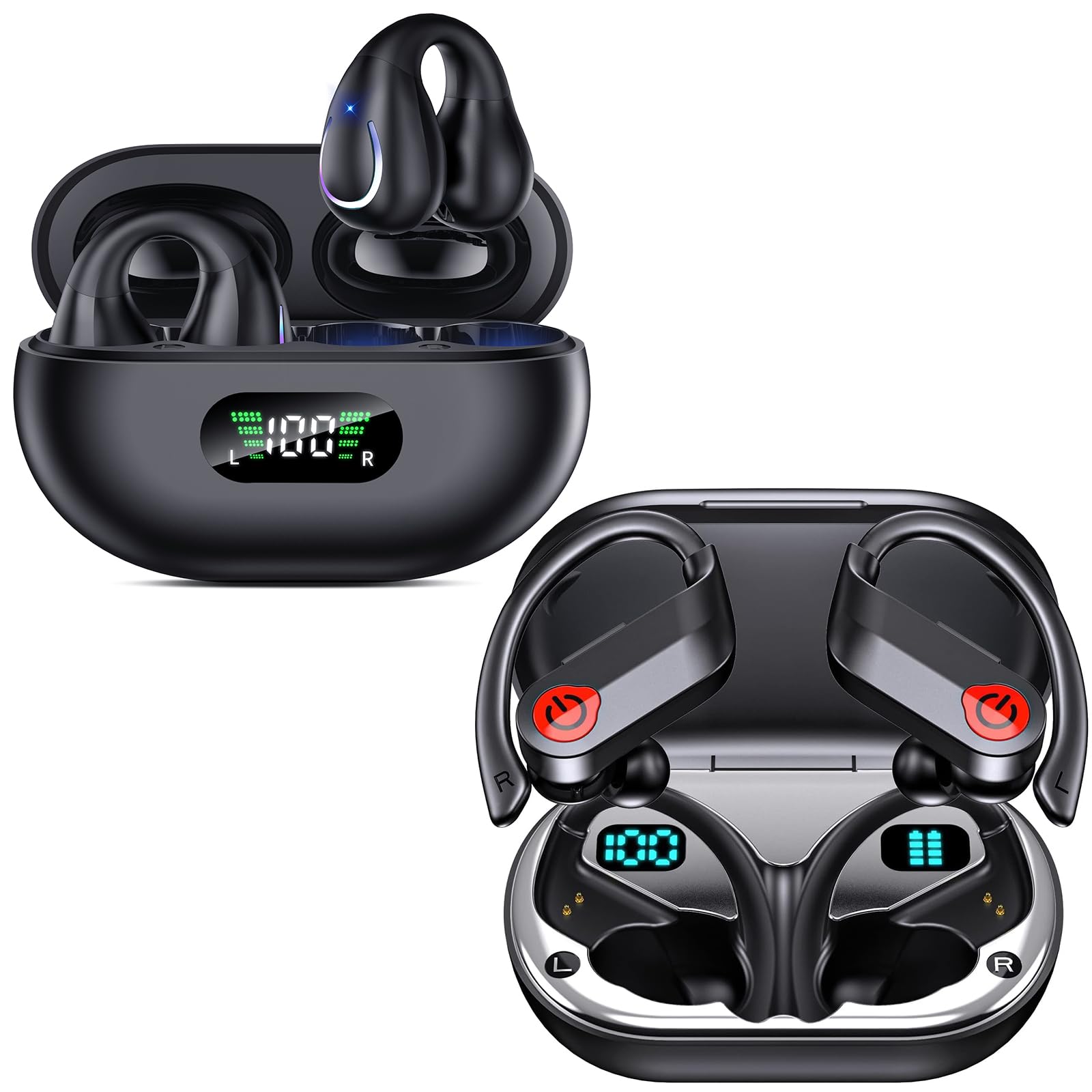 Amazon.com: Open Ear Clip Wireless Earbuds Bluetooth 5.3, Sports ...