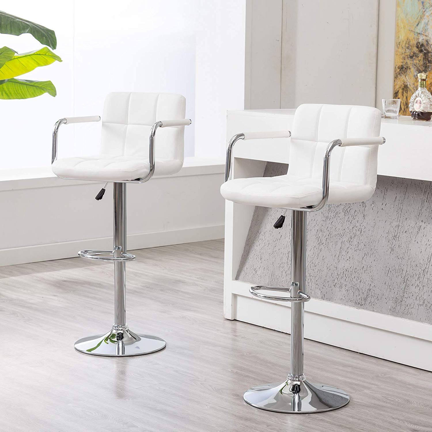 IntimaTe WM Heart Bar Stools/Counter Stools with Arms Set of 2, Modern ...