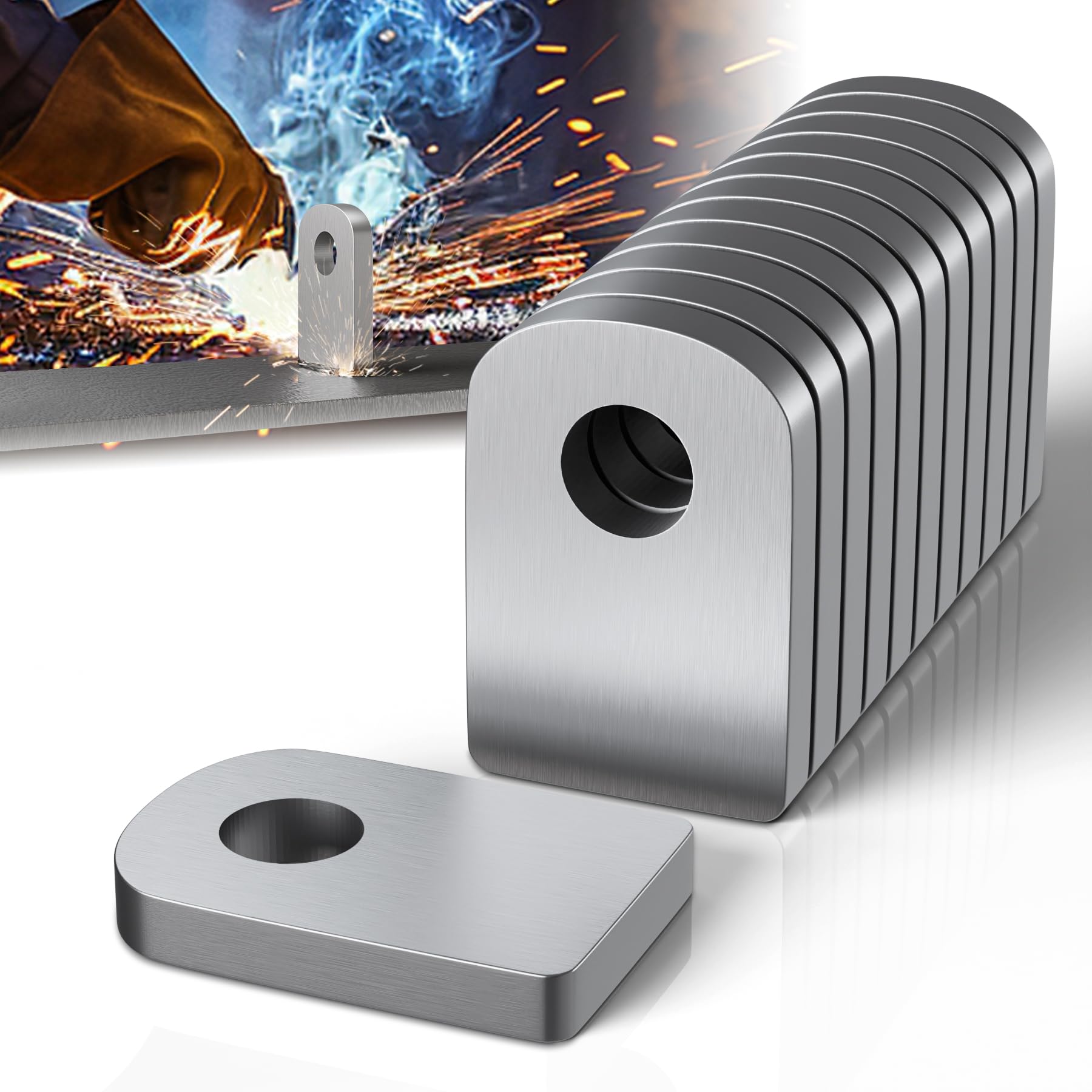 Amazon.com: Dabolang 12 Pcs Weld on Tabs with Holes, Weld on Steel ...