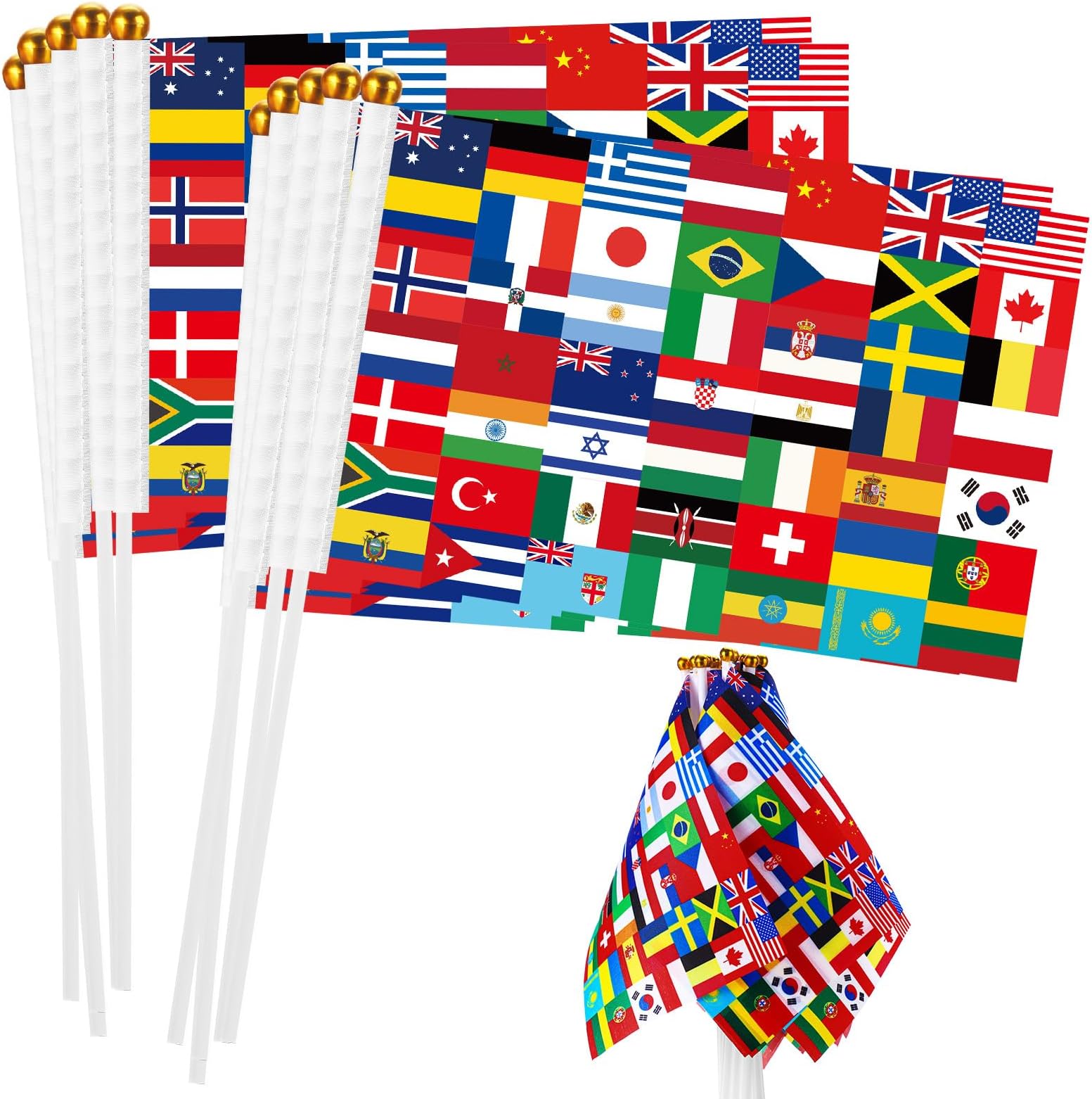 Amazon.com: Lebei 100 Countries Small Mini Flags on Stick ...