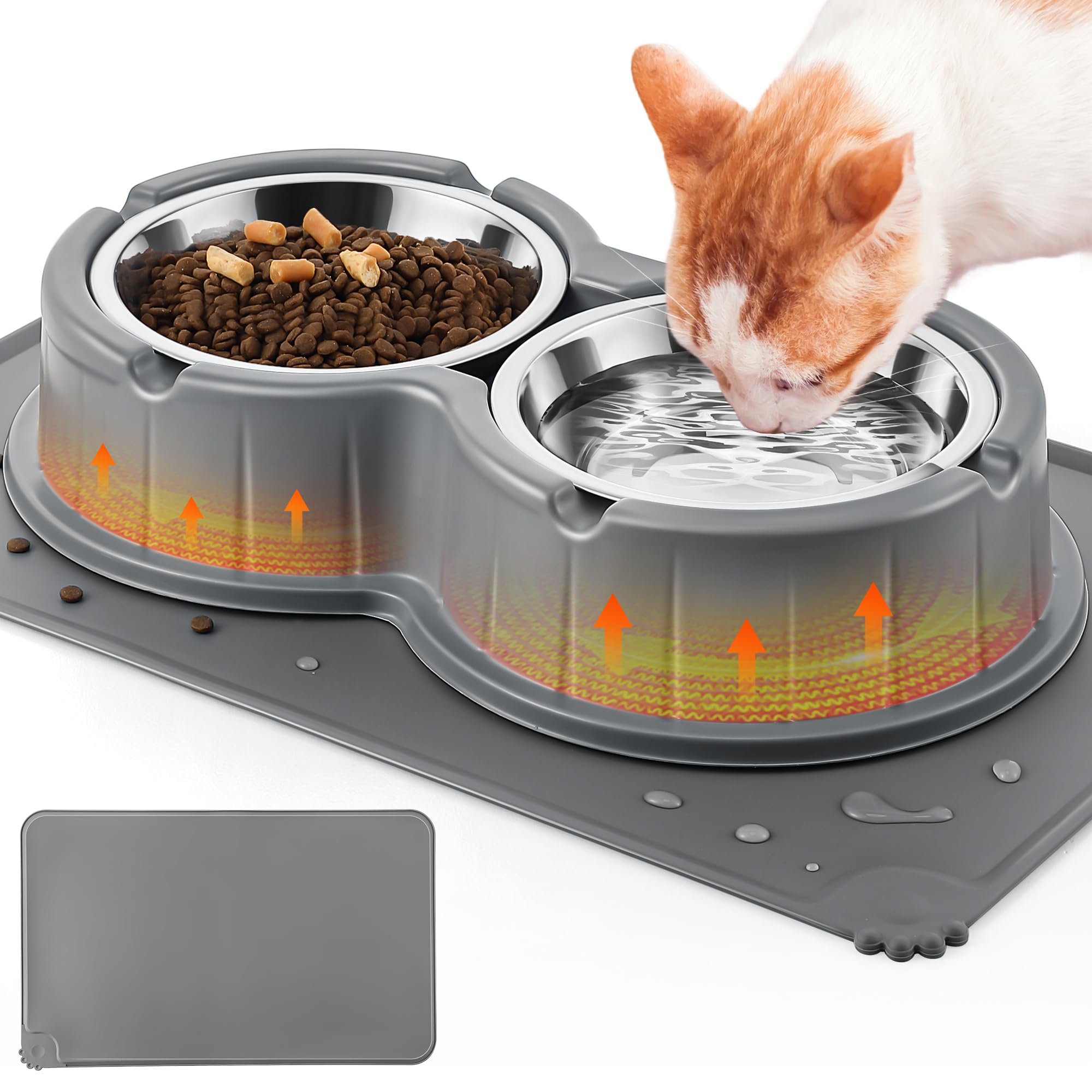 Amazon.com : Dunkive Heated Water Bowl for Cat Dog, Outdoor Heated Cat ...