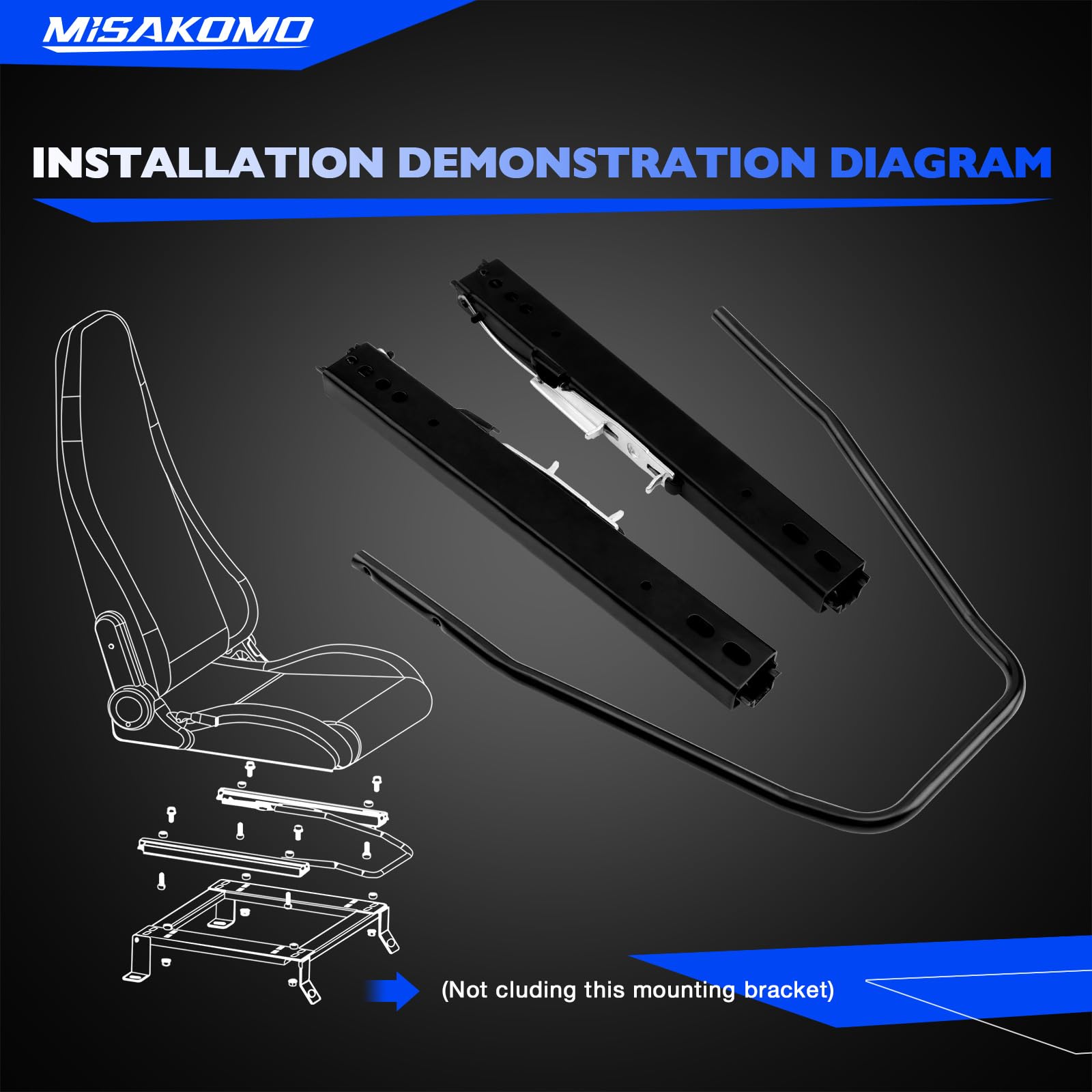 s Pair Universal Adjustable 14 Inch Dual Locking Racing For Seat Slider ...