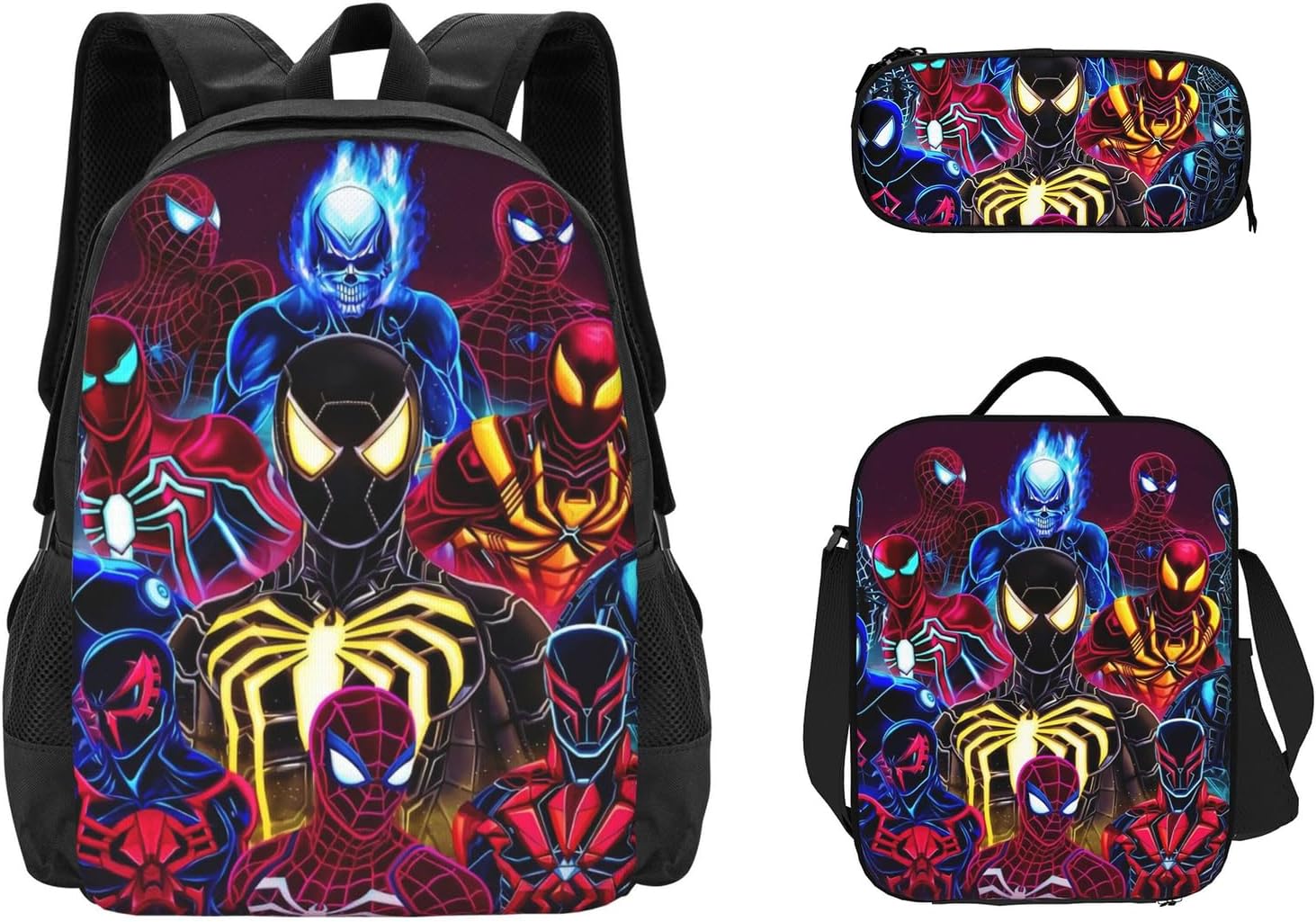 Amazon.com | YILILK Superhero Backpack 3 Piece Set Cute School Backpack ...