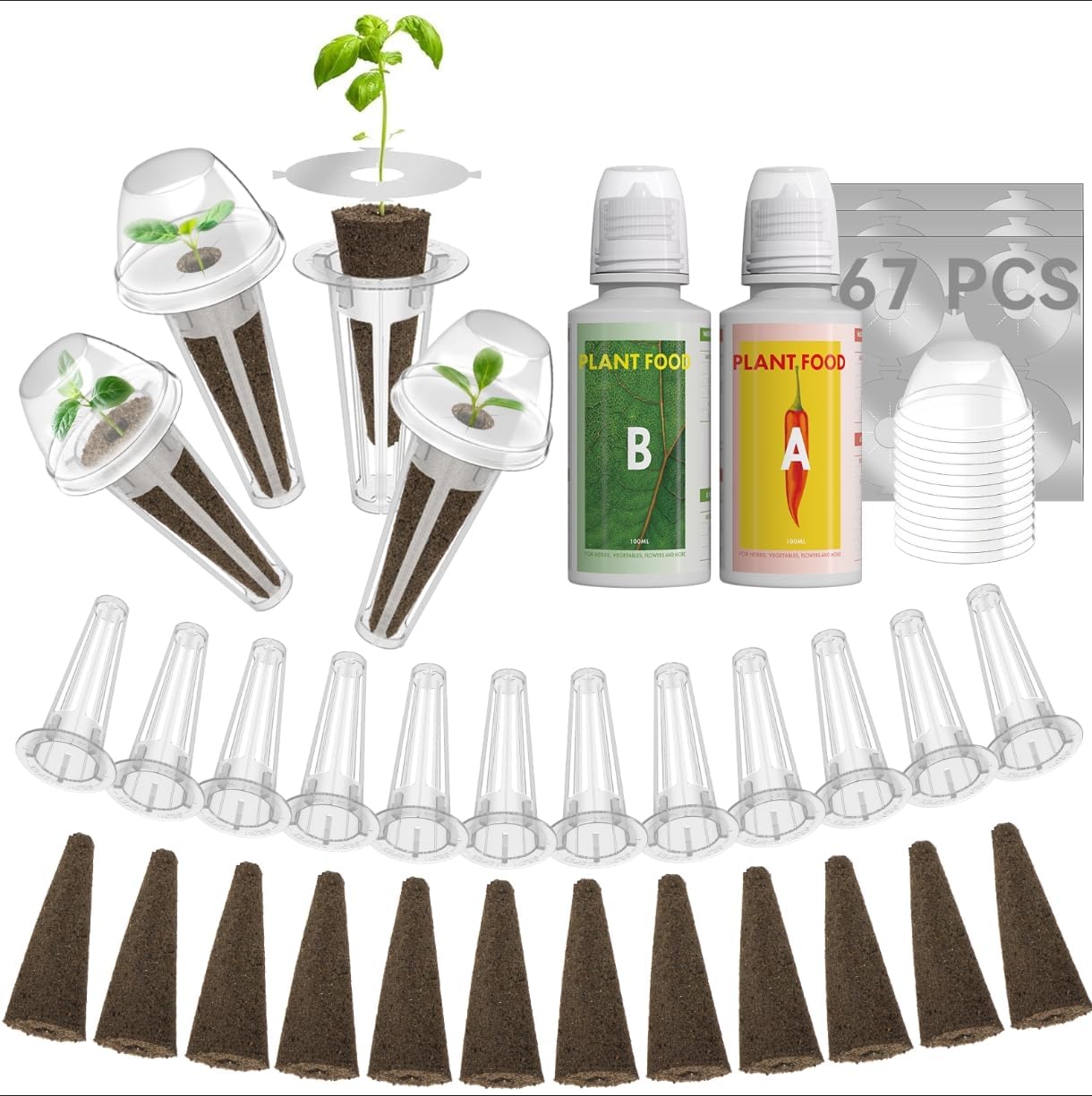 Amazon.com : 67pcs for AeroGarden, iDOO Hydroponic Growing Systems Aero ...