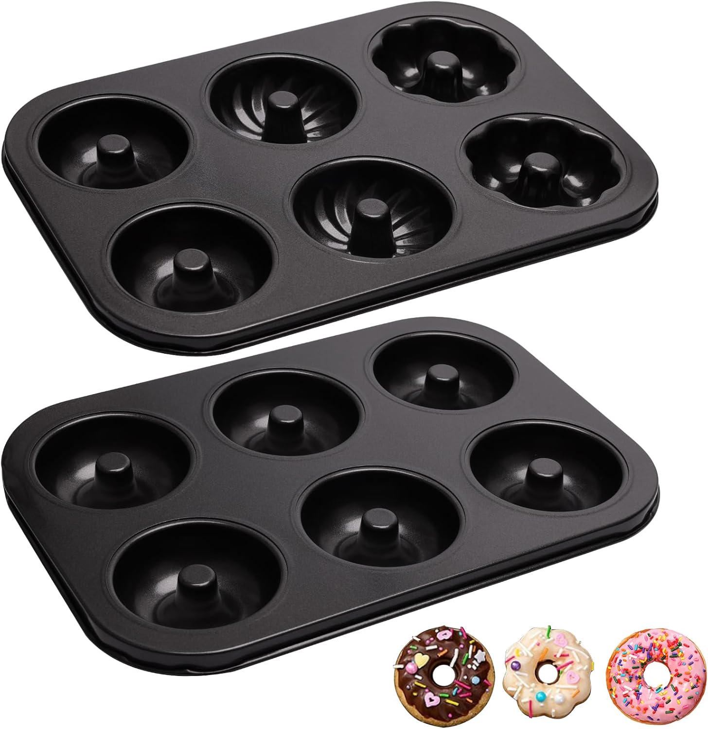 Amazon.com: Zhaoyao 2 Pack Donut Pans, Carbon Steel Donut Pan for ...