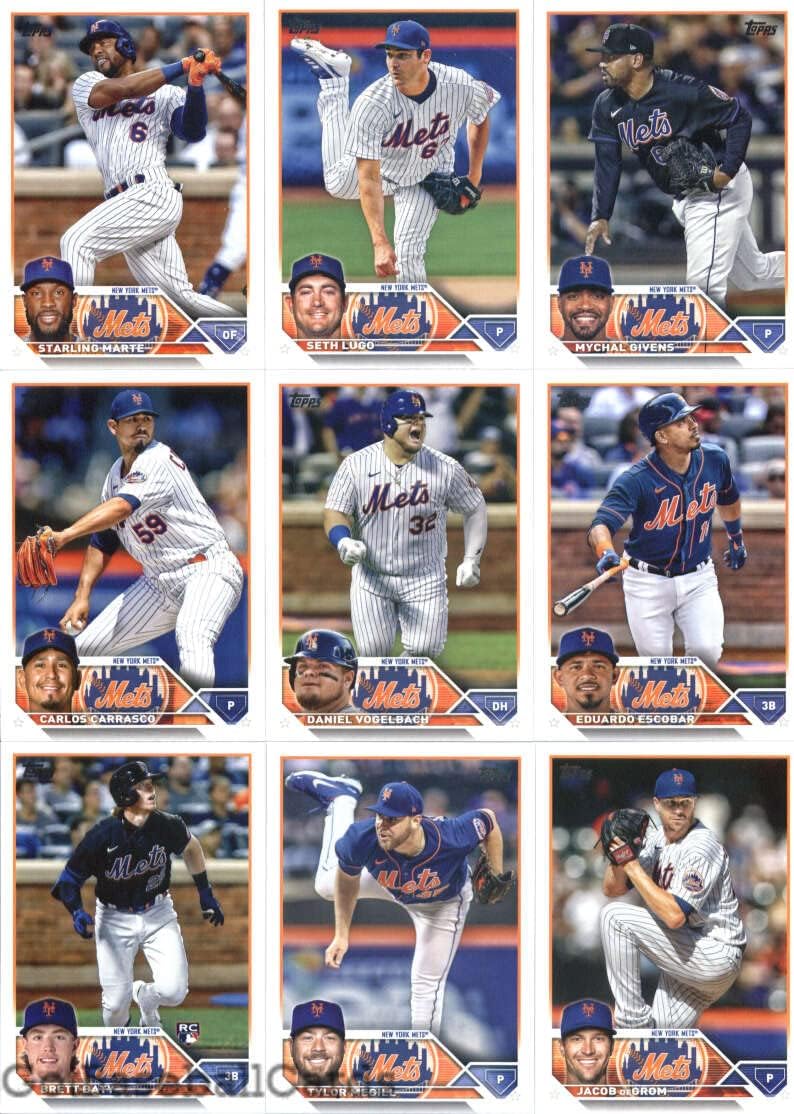 Amazon.com: 2023 Topps Complete Set (Series 1 & 2) New York Mets Team ...