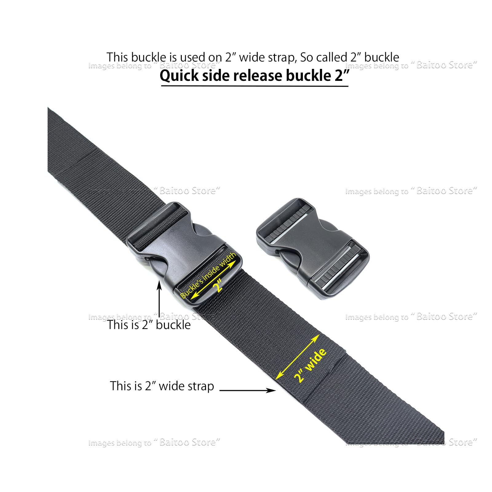 Snapklik.com : Baitoo Quick Side Release Buckles Heavy Duty Plastic ...
