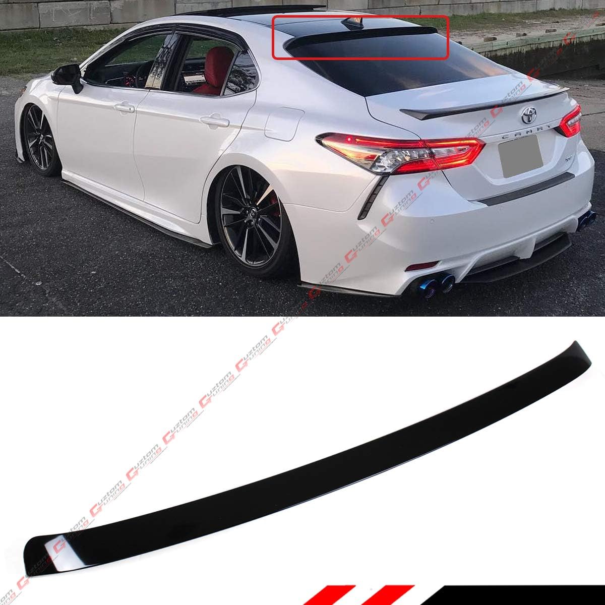 Amazon.com: JDM Style Glossy Black Rear Window Roof Spoiler Compatible ...