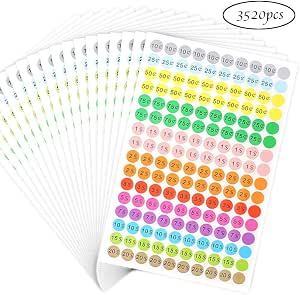 Amazon.com: 3520pcs Price Stickers Garage Sale Price Stickers, 0.75 ...