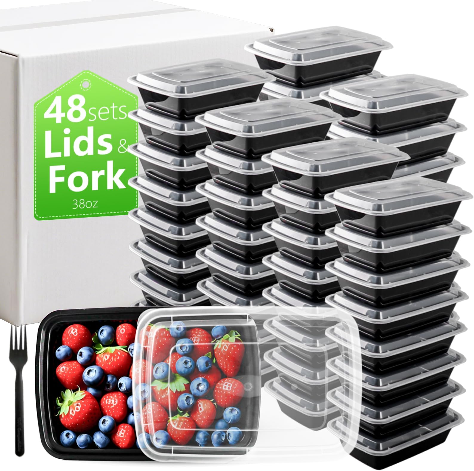 Amazon.com: STARANDBEE [20Pack] 12oz, Food Storage Containers with Lids ...
