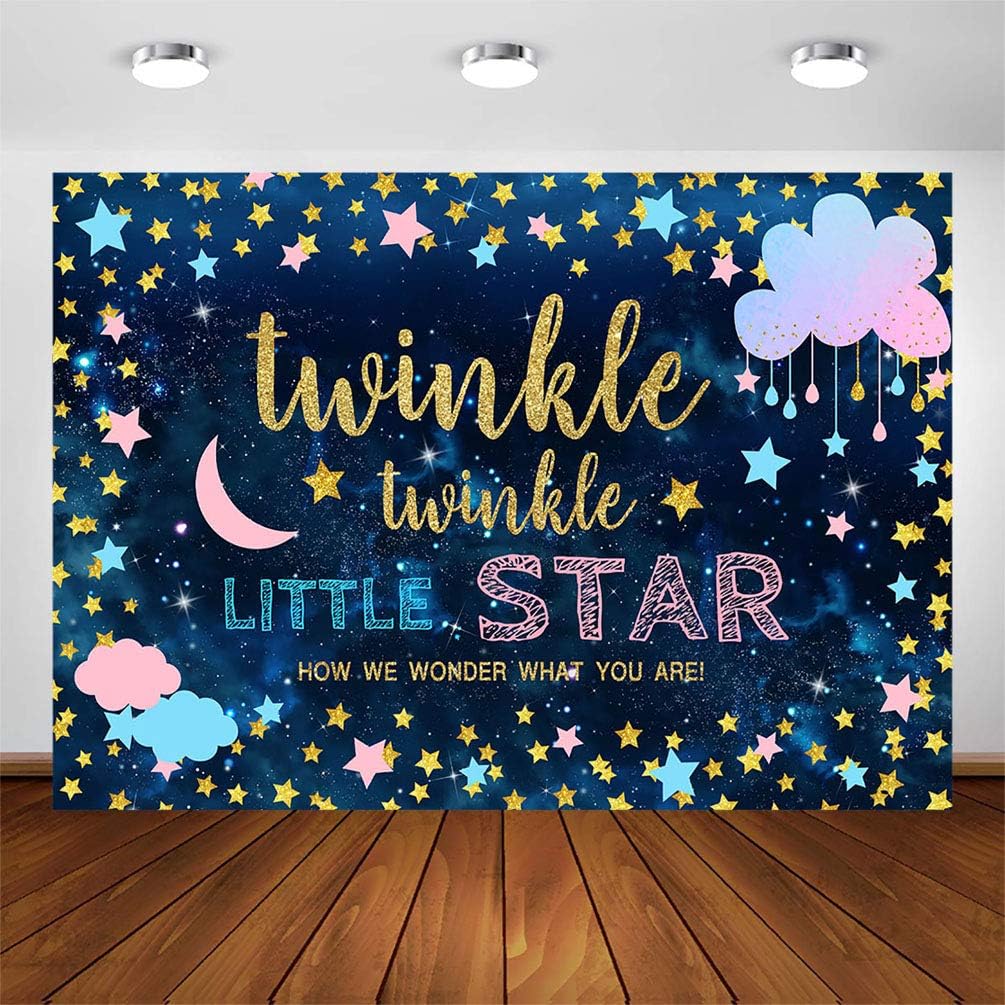 Amazon.com : Mocsicka Twinkle Twinkle Little Star Backdrop Beige Gender ...