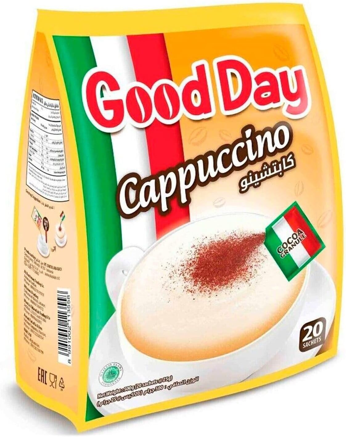 Good Day Cappuccino Instant Coffee (One Pack 500g - with 20 Sachets ...