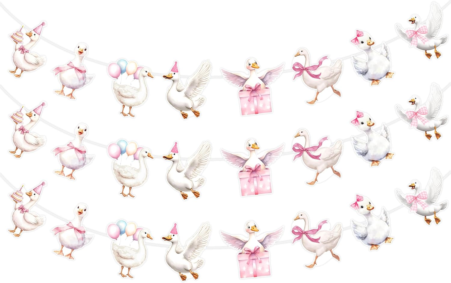 Amazon.com: Goose Theme Banner 3Pcs Pink Bow Silly Goose Garland Cute ...