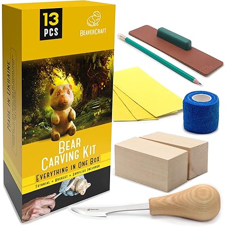 Amazon.com: BeaverCraft Wood Carving Kit S16 Wood Whittling Kit for ...