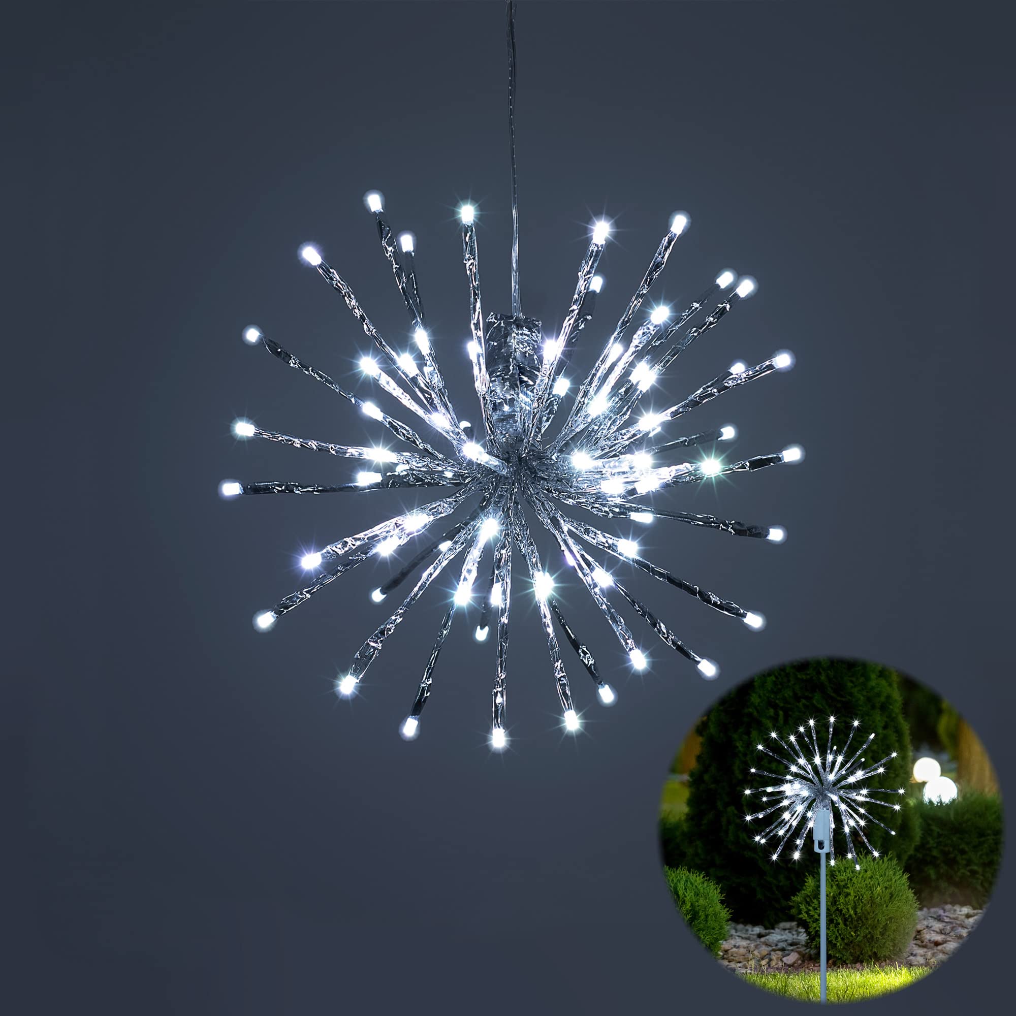Amazon.com: LIGHTSHARE 12" Starburst Light Lighted Ball 80 LED Firework ...
