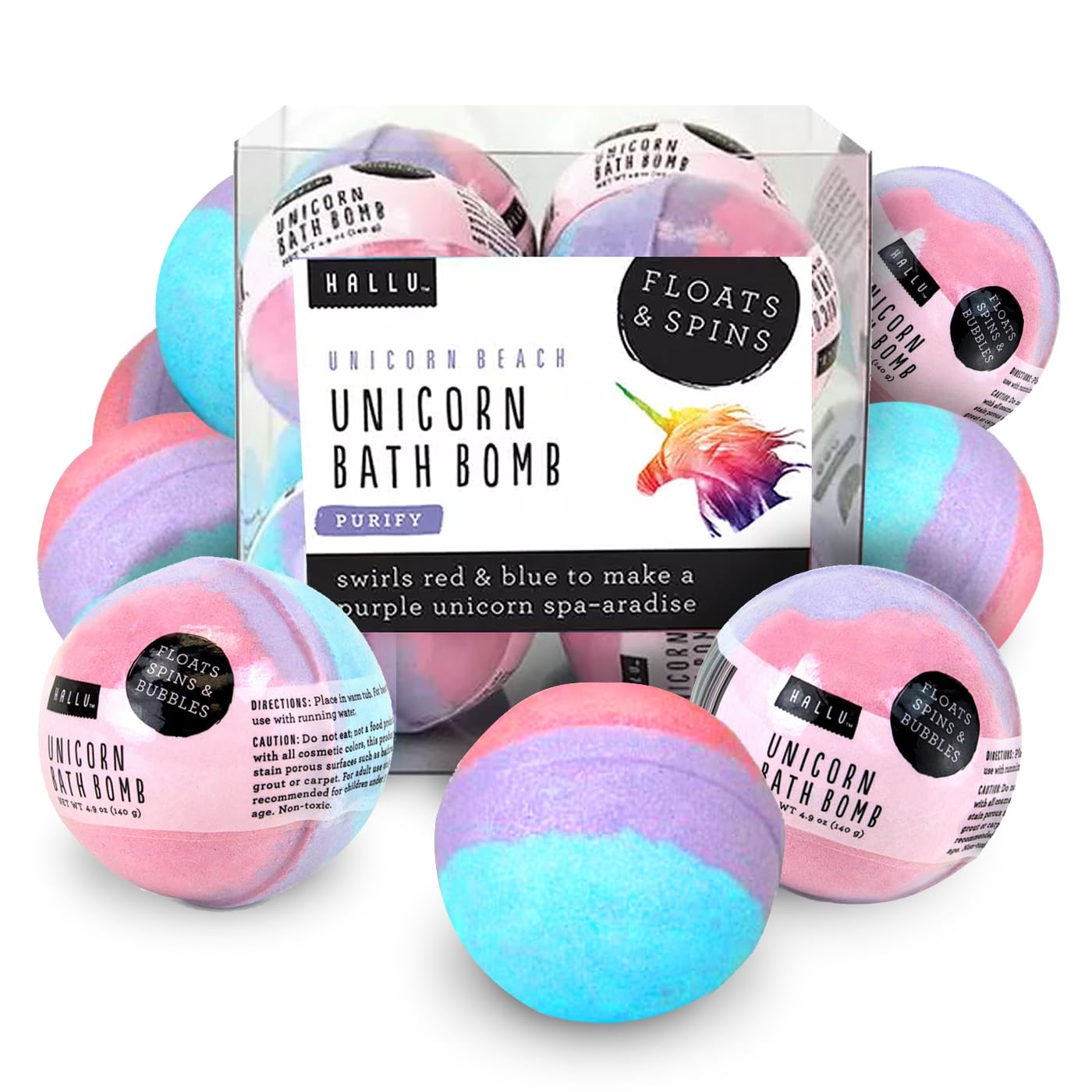 Amazon.com : Hallu Unicorn Large Bath Bomb, Mango Peach and Vanilla ...