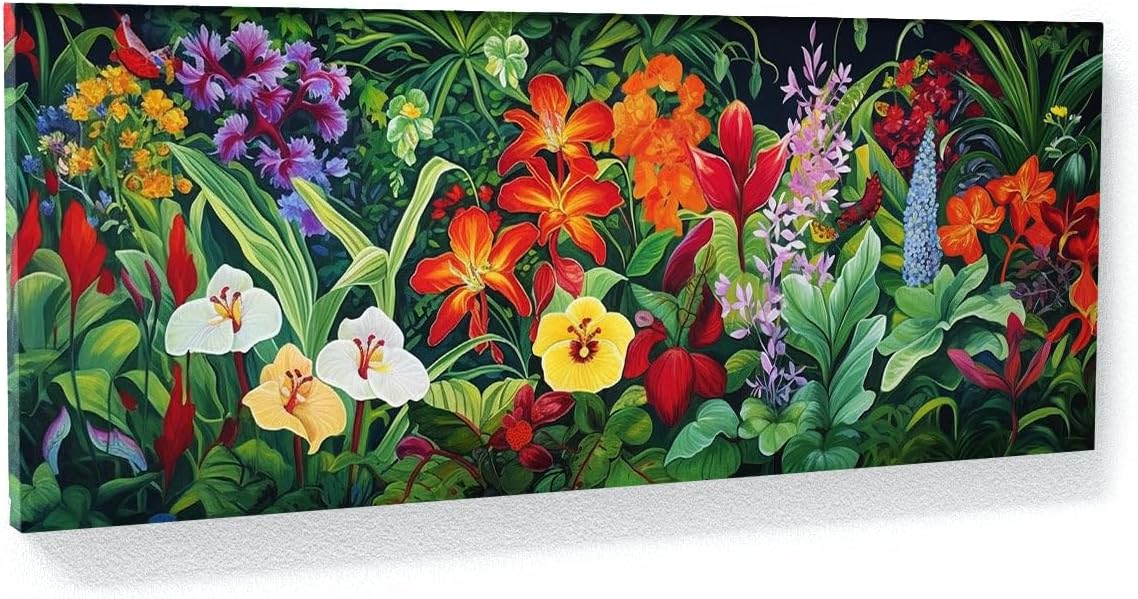 Amazon.com: Sense Canvas Tropical Garden 17 Canvas Art - Home Decor ...