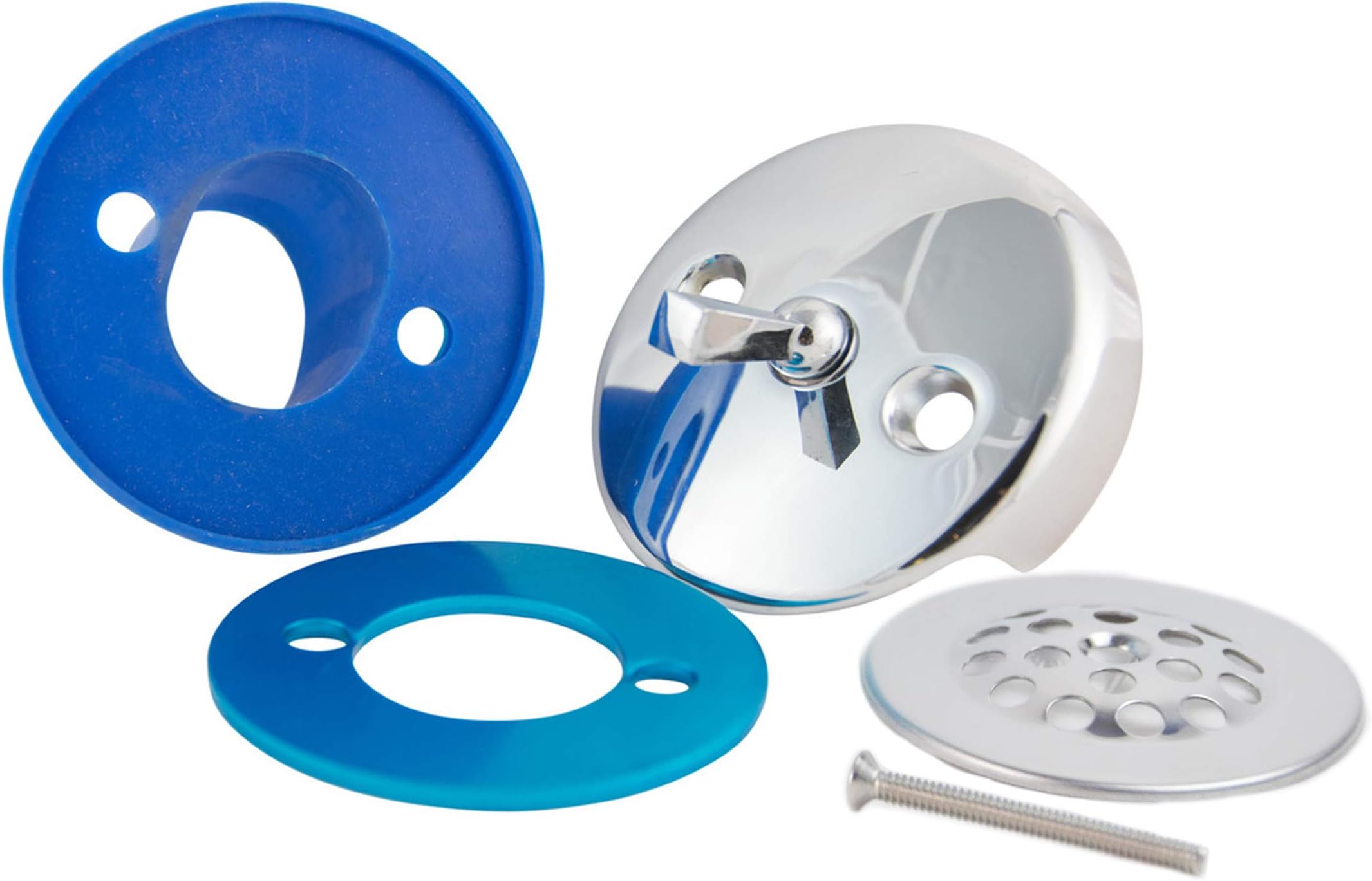 BlueVue Overflow Gasket Kit with 3-1/8" Overflow Cover for Stopping Tub ...