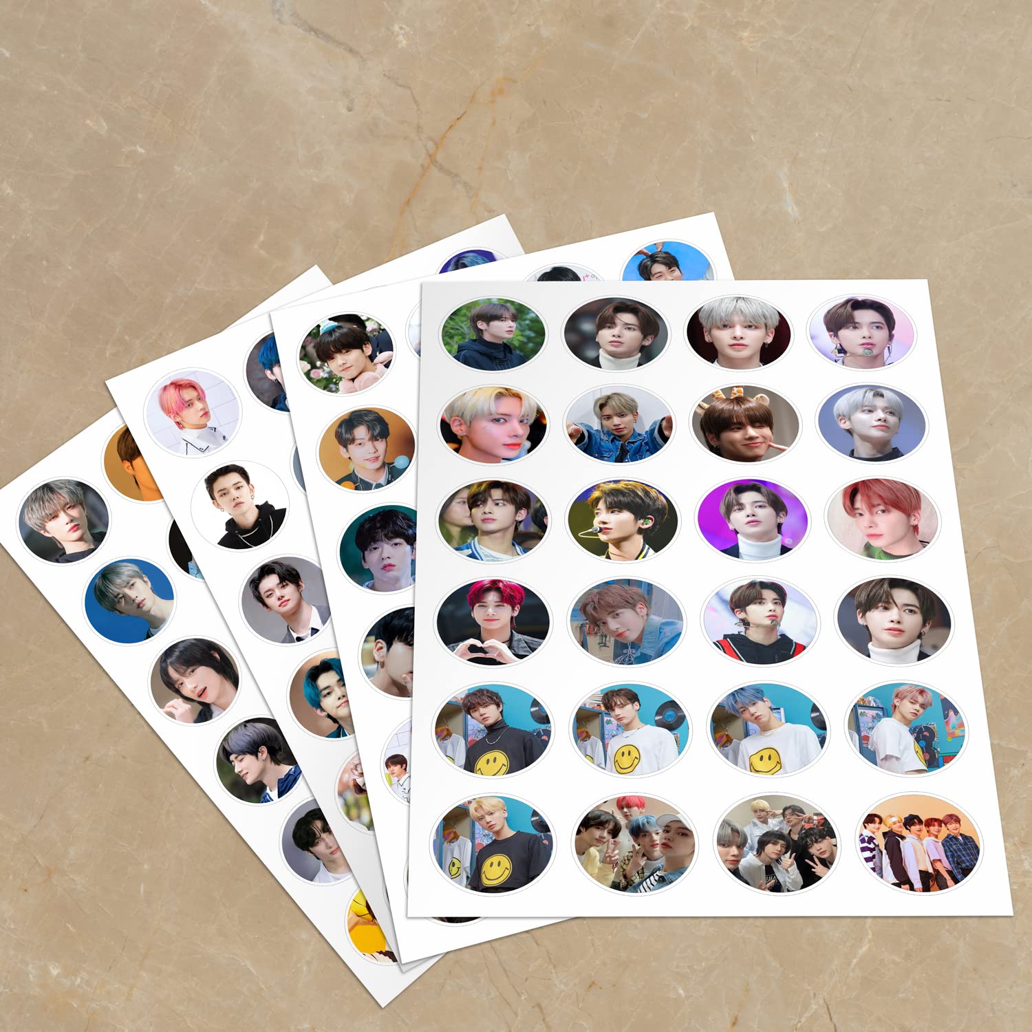 TXT Round Shape Small Stickers Set of 4 Sheets (96 Stickers) : Amazon ...