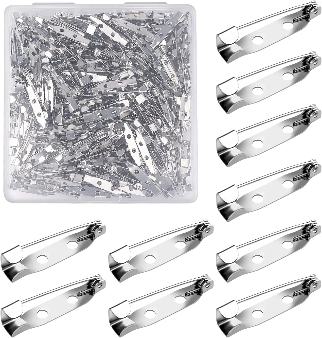 Amazon.com: BronaGrand 100pcs 20mm Stainless Steel Bar Pins Brooch Pin ...