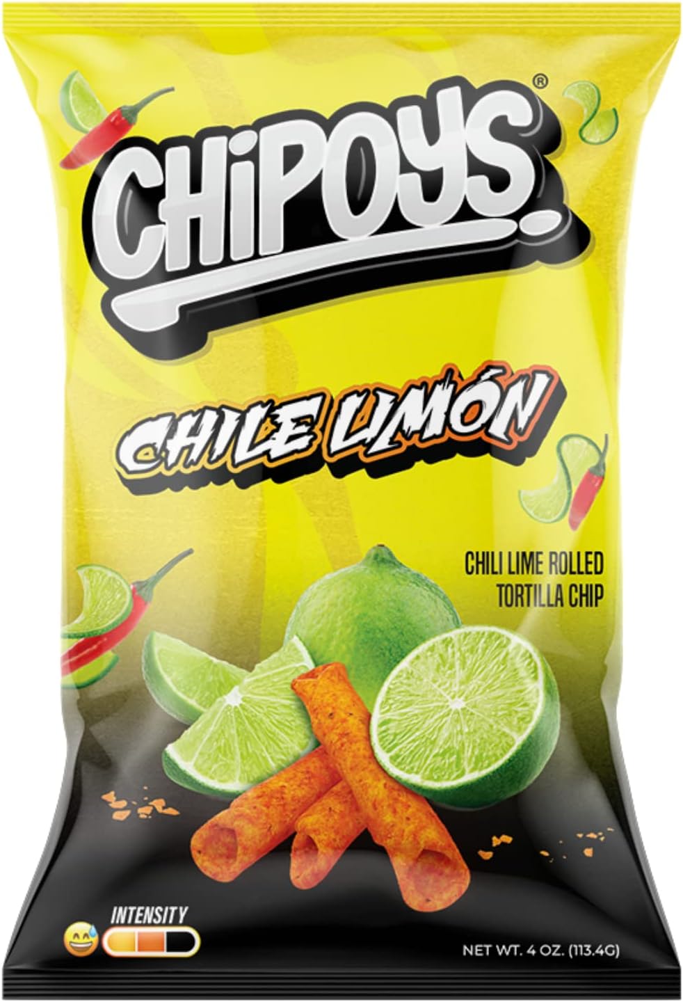 Chipoys Fiery Spicy Tortilla Chips, Crunchy Chile Limon Pepper Snacks ...