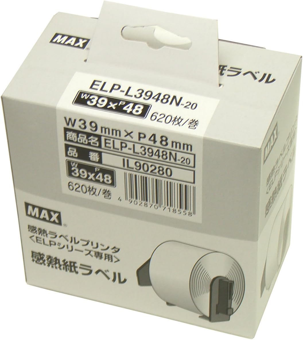 MAX マックス ELP-L6200N-05 ELP-60/60S/60N/60N2用 ラベルプリンター専用感熱紙ラベル 24巻セット - coletivonerd.com.br