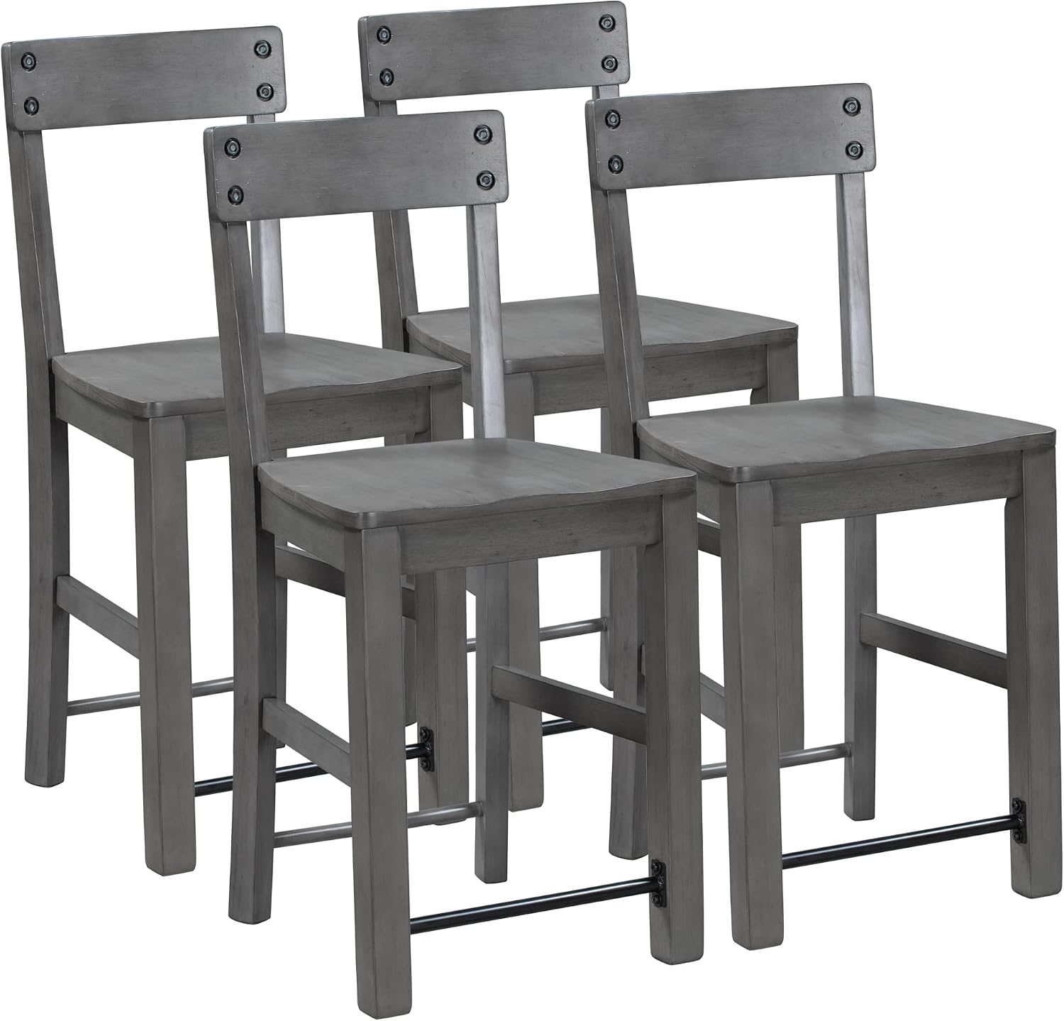 Amazon.com - Rhomtree Set of 4 Counter Height Kitchen Dining Chairs, 40 ...