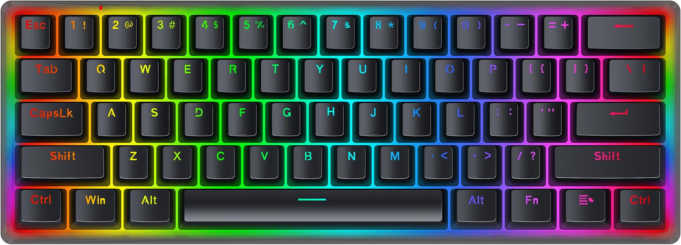 Amazon.com: 60% Keyboard Mechanical, Mini Wired Gaming Keyboard Compact ...