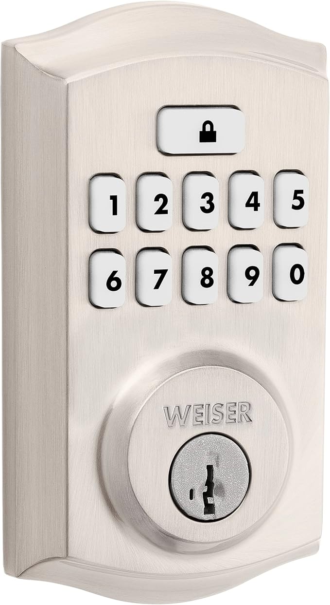 Weiser SmartCode Keypad Satin Nickel Electronic Door Lock, 10 Button ...