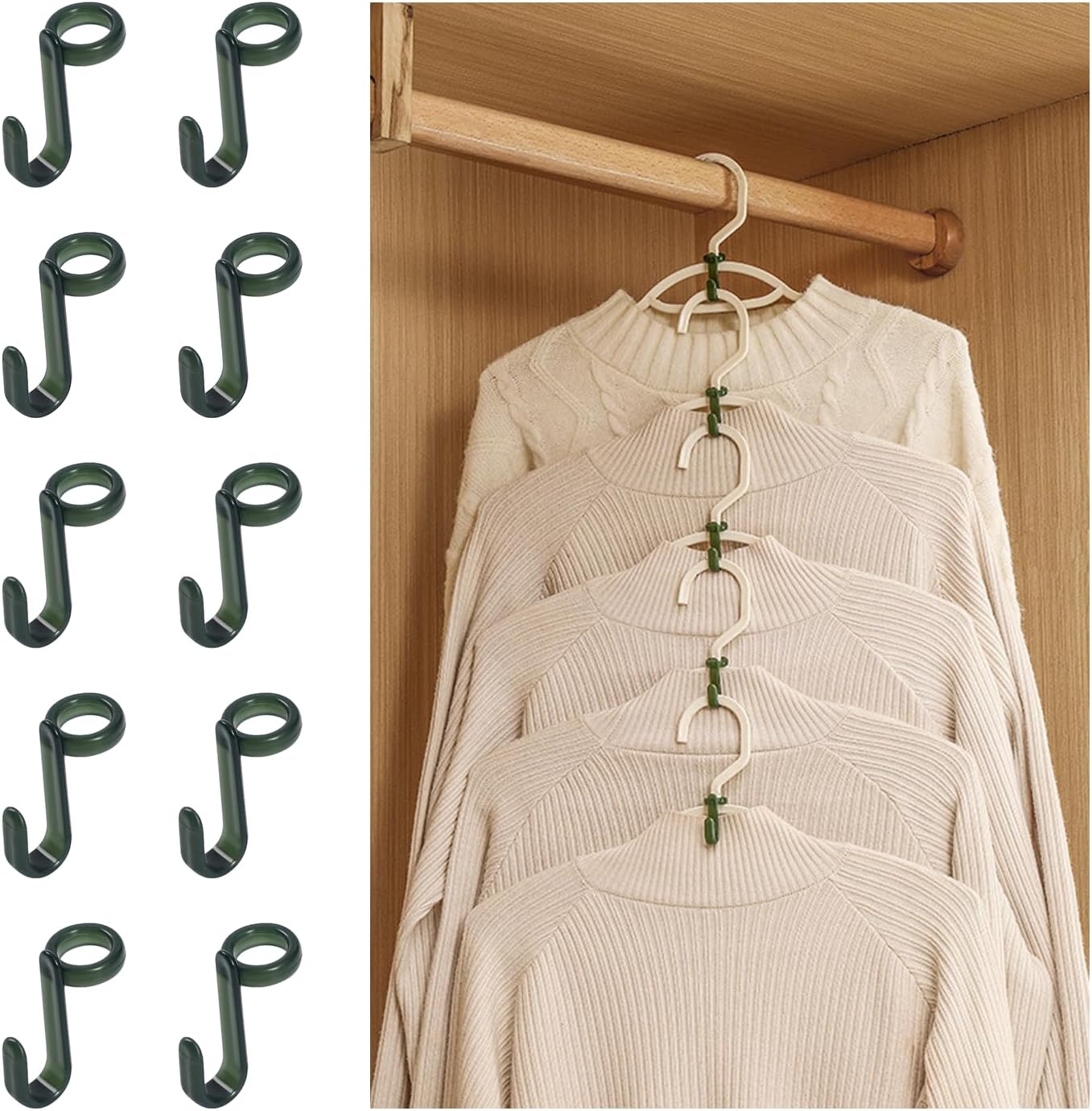 Amazon.com: Clothes Hanger Connector Hooks 100 PCS, Space Saving Hanger ...